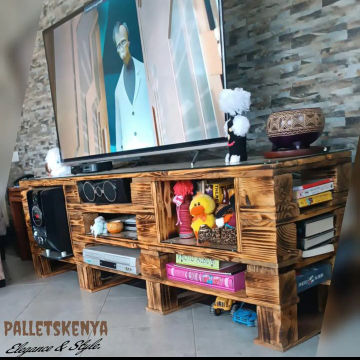 Pallet Tv stand Pallet Tv stand- Pallets Kenya Elegance and Style